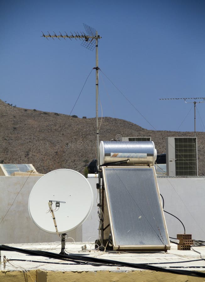 Solar Water Heater stock image. Image of reflective, sunny - 33033745