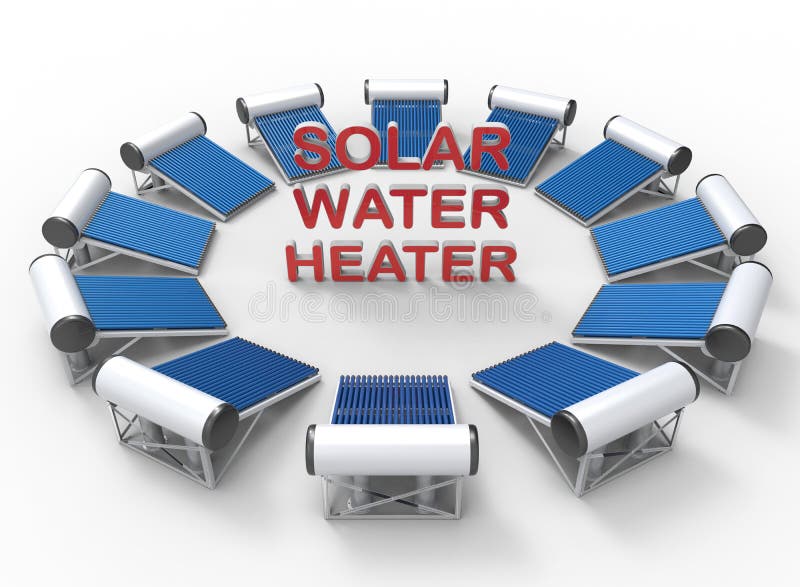 Solar water heater stock vector. Illustration of heater - 24088394