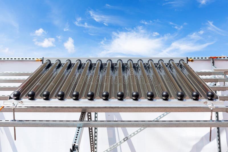 Solar Water Panel Heating System. Energy Saving Concept Stock Photo ...