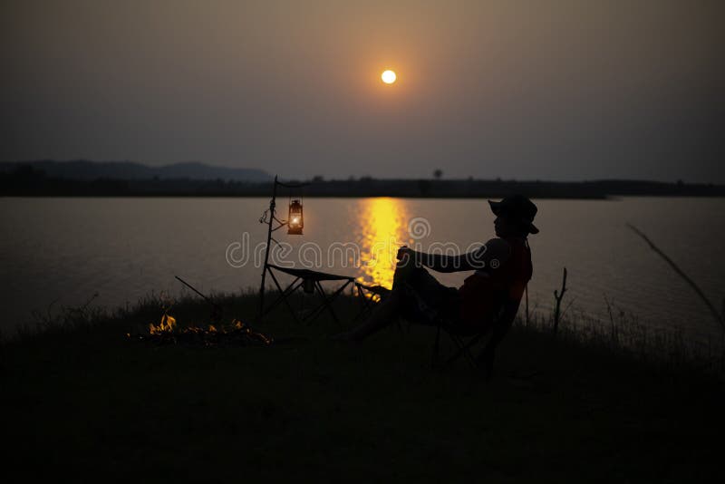Solar water reflection. stock image. Image of post, evening - 214091325