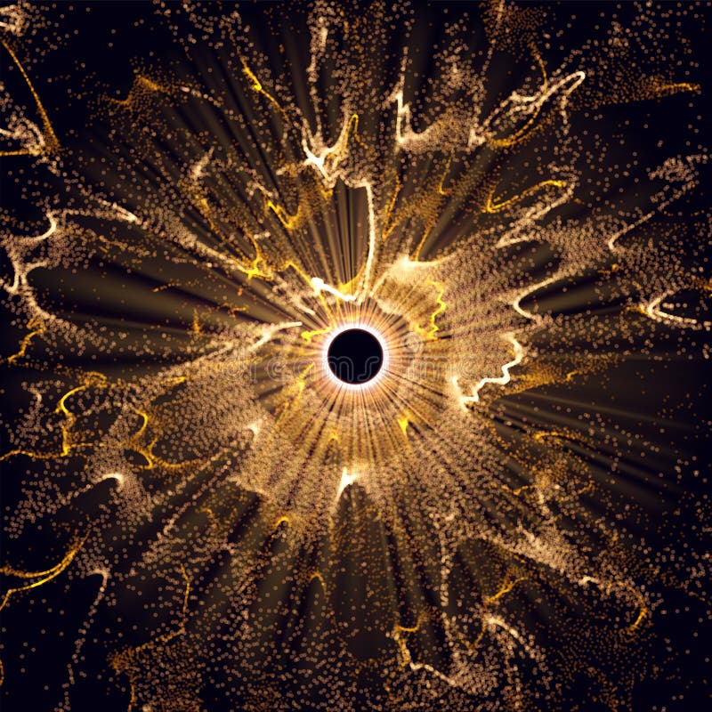 Solar Wind, Solar Eclipse. Radiation. Power Energy. Futuristic Flash ...