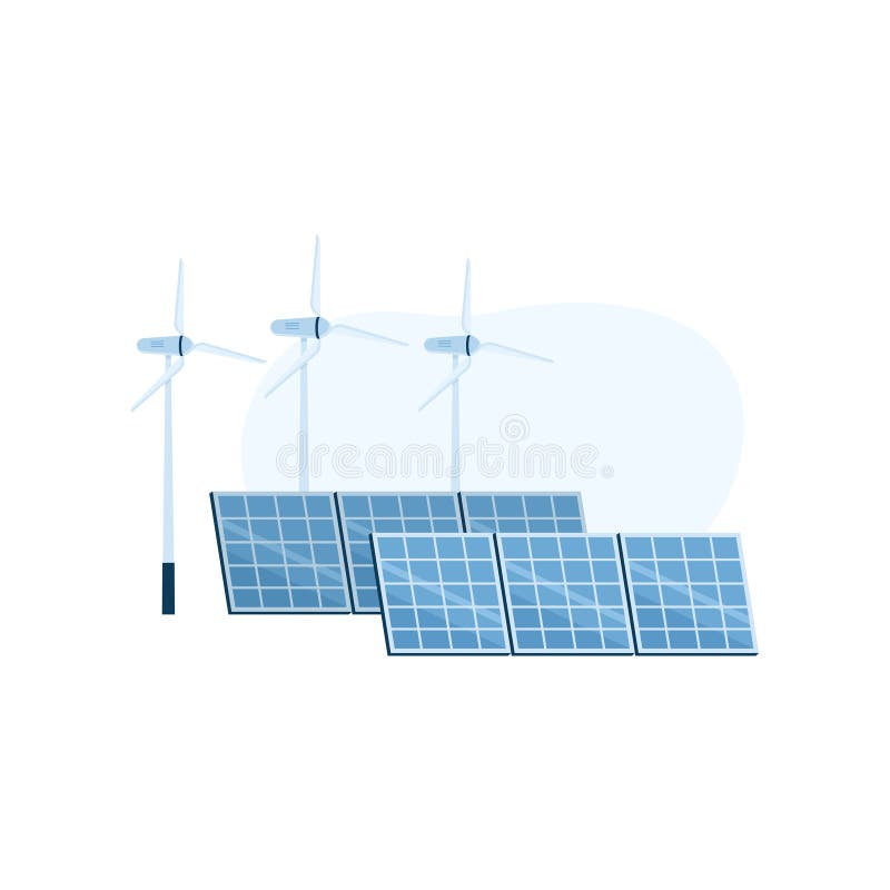 Solar and wind energy stock vector. Illustration of ecology - 313933597