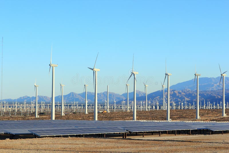 Solar and Wind Energy stock image. Image of turbine, tower - 37676705