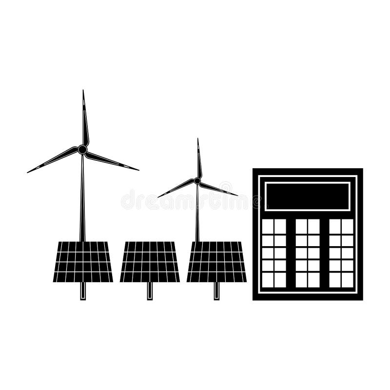 Solar and Wind Power Plant Icon Stock Vector - Illustration of science ...