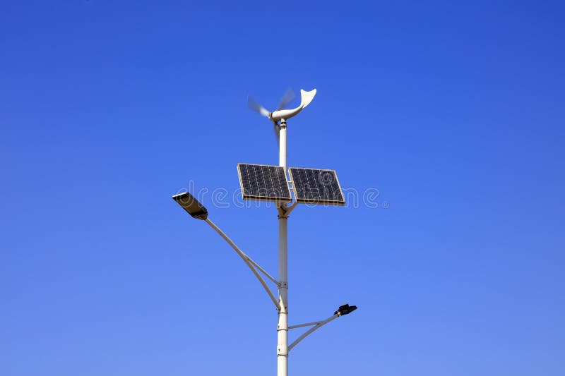 Solar wind street light stock image. Image of street - 364851521