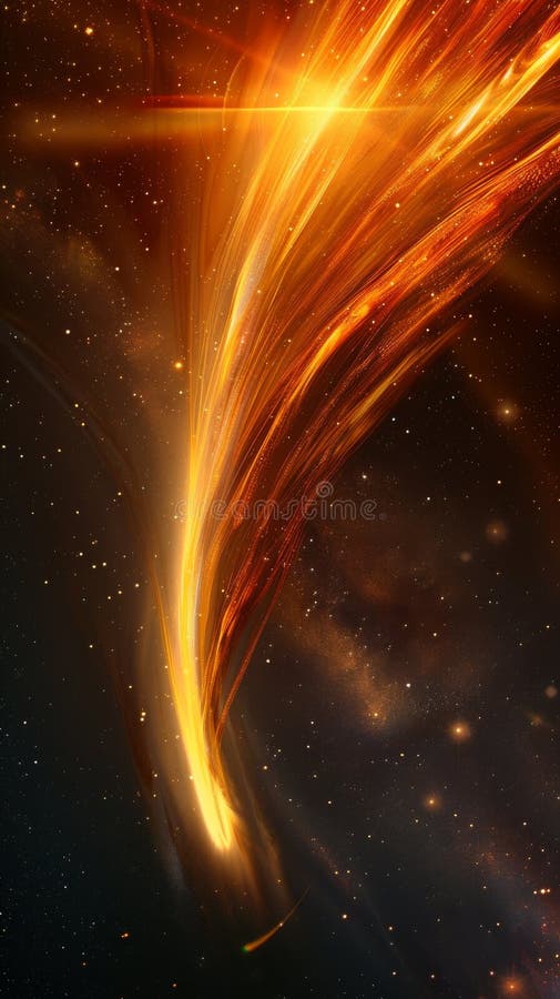 Solar Winds Gracefully Shaping the Tails of Comets Stock Illustration ...