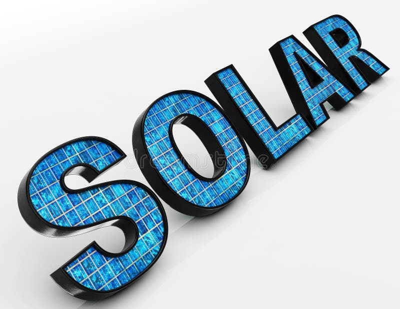 Solar Word Shows Alternative Energy and Sunlight Stock Illustration ...