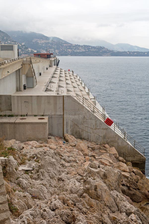 Solarium Beach Concrete stock photo. Image of pier, tiered - 165555254