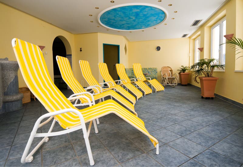 Solarium Room in Ski Resort in Austrian Alps Stock Image - Image of ...