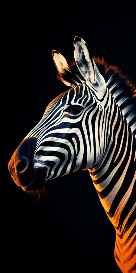 Solarized Zebra Head Unique Lock Screen Background Stock Illustration ...