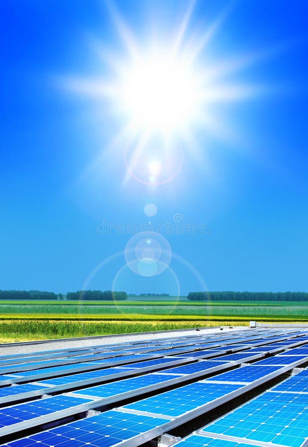 Solarpanels under sun stock photo. Image of environmental - 94094844