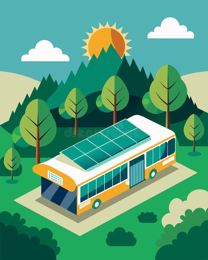 The Solarpowered Bus Depot is Situated in a Remote Area Surrounded by ...
