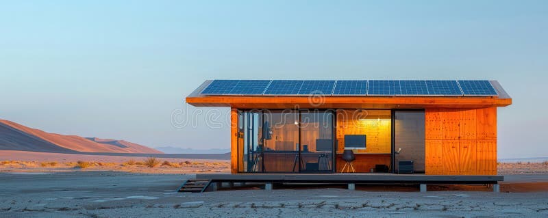 A Solarpowered Workstation in the Middle of the Desert, Showcasing ...