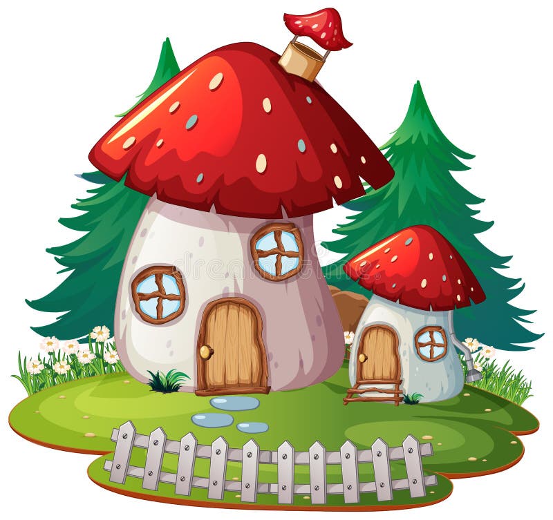Toadstool House Clipart Image