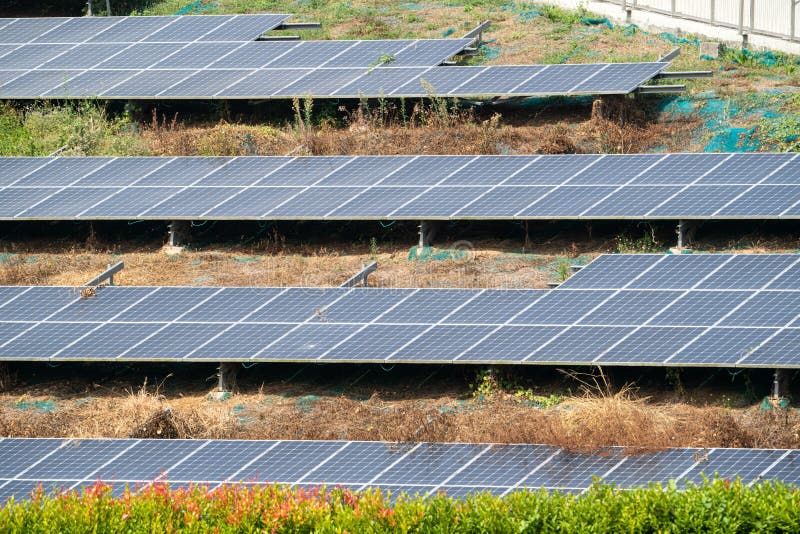 Solcellspanelteknik Solceller I Taiwan Arkivfoto - Bild av miljö ...