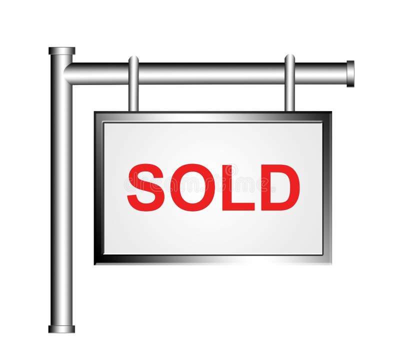For sale and sold sign stock illustration. Illustration of profit ...