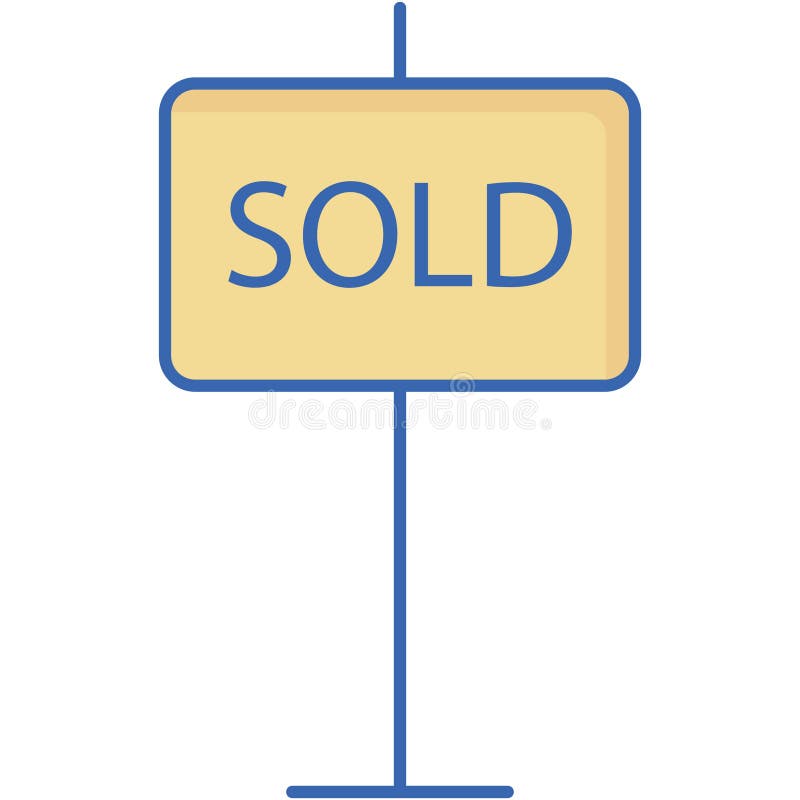 Sold Board Isolated Vector Icon Which Can Easily Modify or Edit Stock ...
