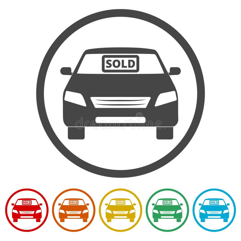Sold car icon stock illustration. Illustration of buying - 143637906