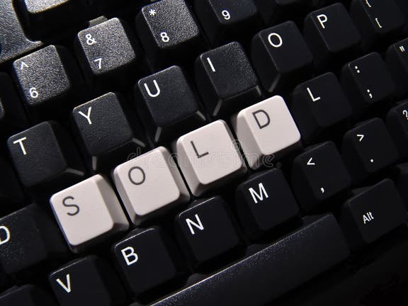 Sold computer keyboard stock photo. Image of letters, sold - 1523644