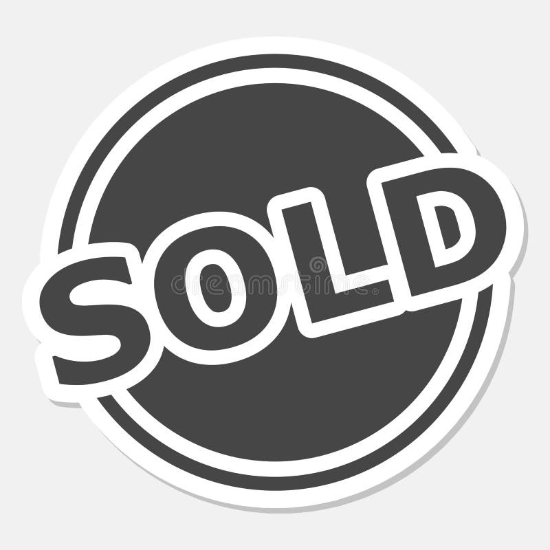 Sold and Gray Circle Sign stock vector. Illustration of graphic - 83649924