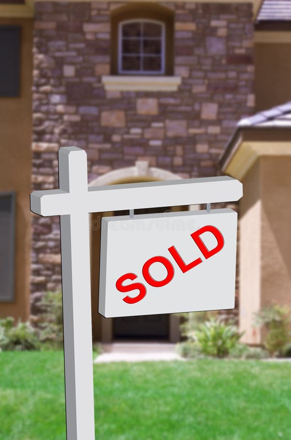 New Home - Sold Sign stock illustration. Illustration of financing ...