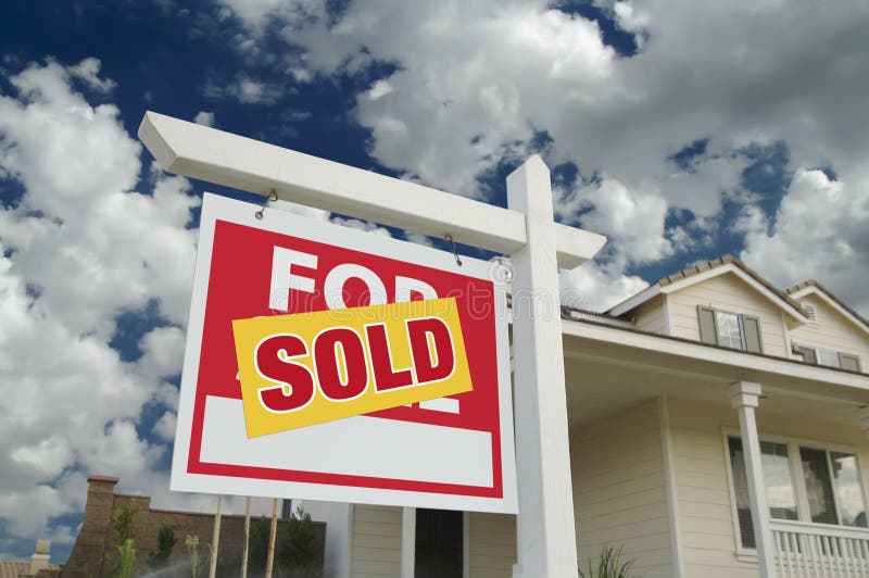 House sold sign stock image. Image of sign, house, real - 4047281