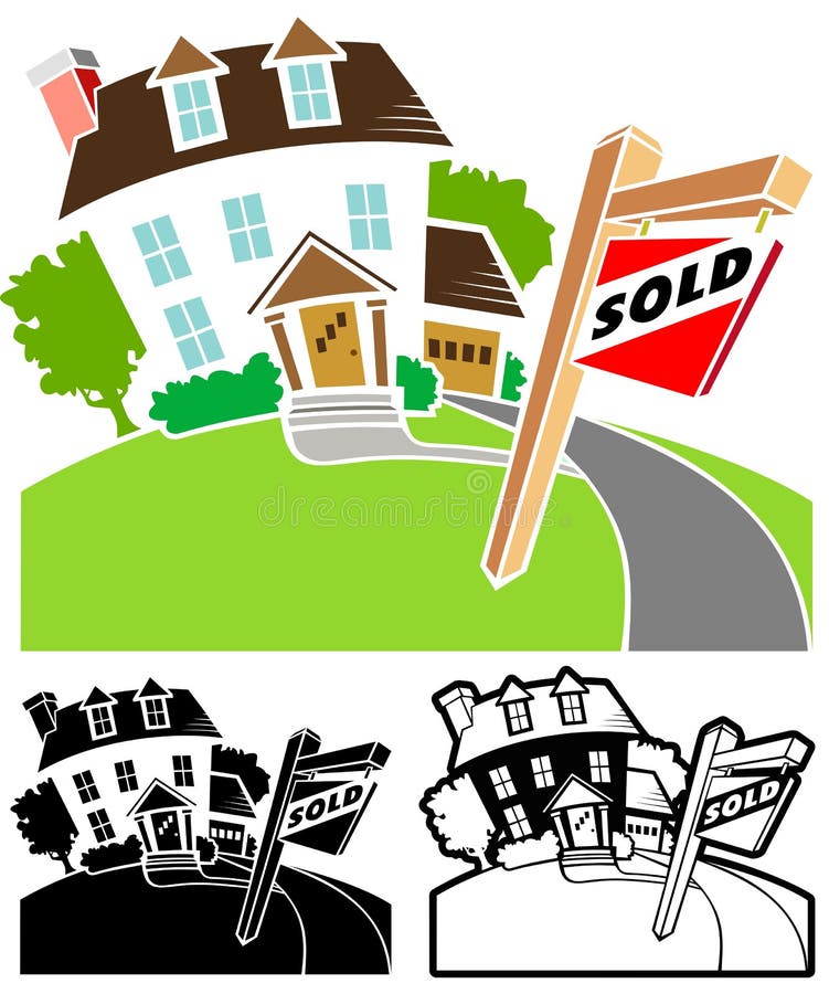 Sold House stock vector. Illustration of graphic, sold - 72551299
