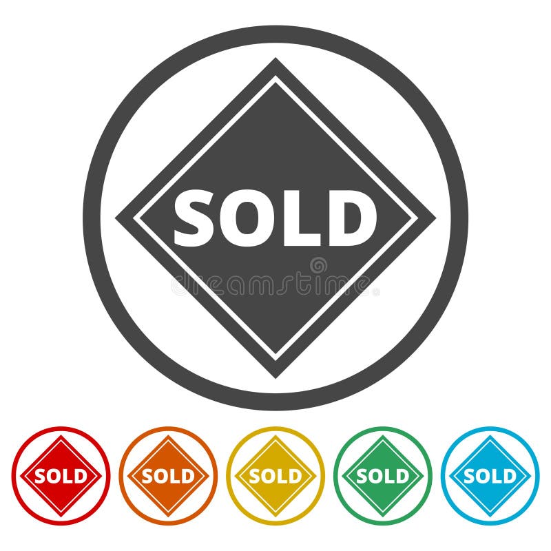 Sold icon stock vector. Illustration of button, green - 139853942
