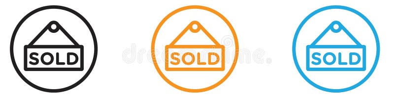 Sold Icon Vector Logo Set Collection for Web App Ui Stock Vector ...
