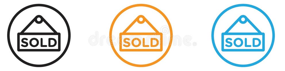 Sold Icon Vector Logo Set Collection for Web App Ui Stock Vector ...