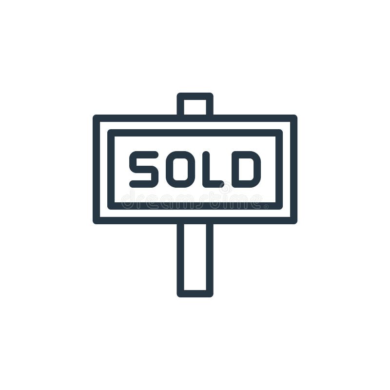 Sold Icon Vector from Real Estate Concept. Thin Line Illustration of ...