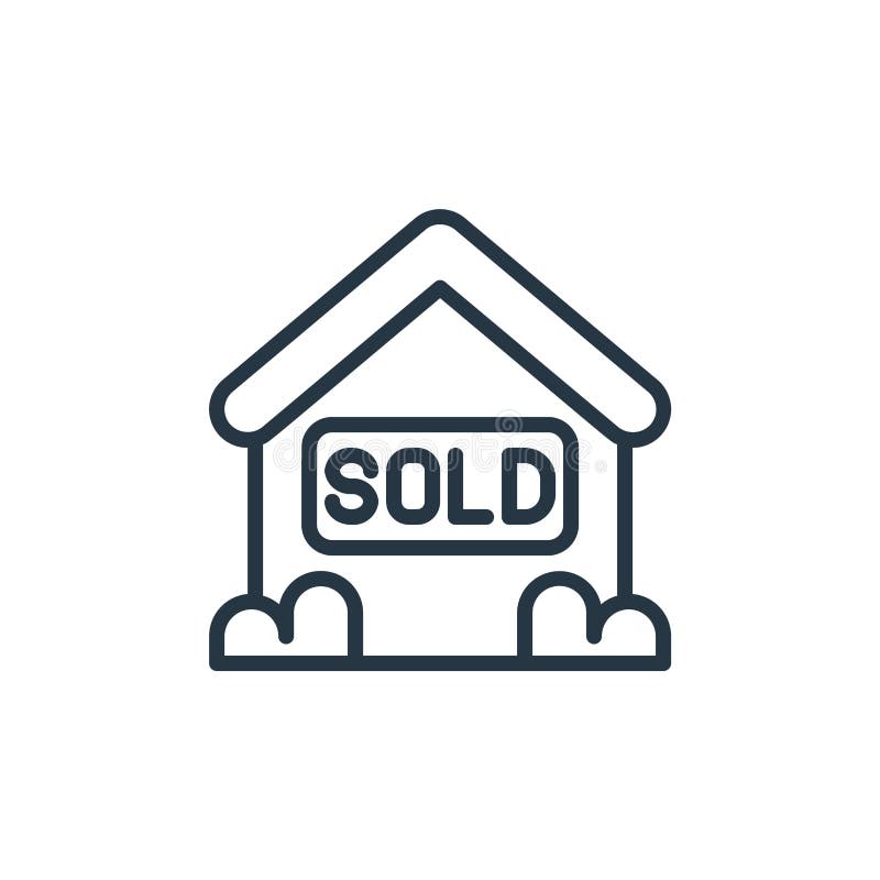 Sold Icon Vector from Sales Concept. Thin Line Illustration of Sold ...