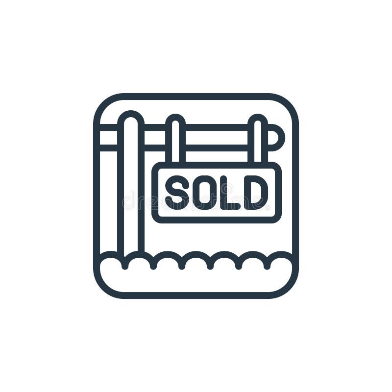 Sold Icon Vector from Sales Concept. Thin Line Illustration of Sold ...