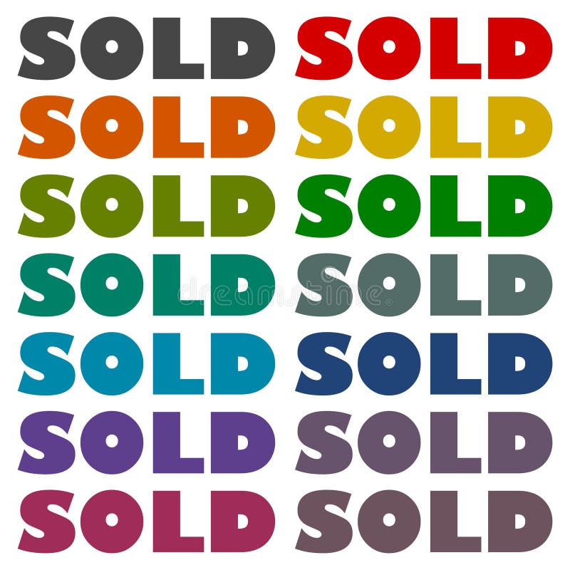 Sold icons set stock vector. Illustration of black, marketing - 100486809
