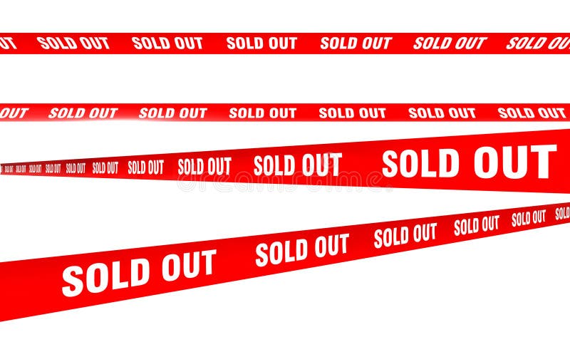 Sold Out Red Tape on Transparent Background Stock Illustration ...