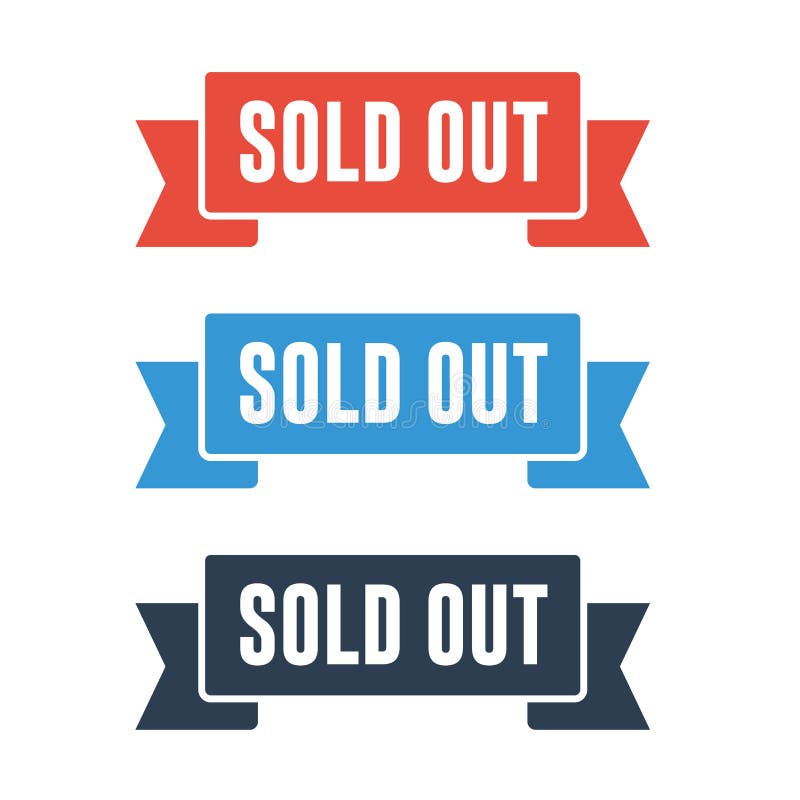 Sold Out Banner with Red Ribbon Illustration Stock Vector ...