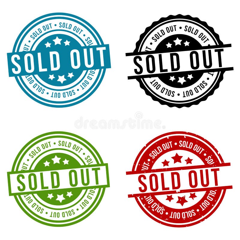 Sold Out Round Stamp Collection. Eps10 Vector Badge Stock Vector ...