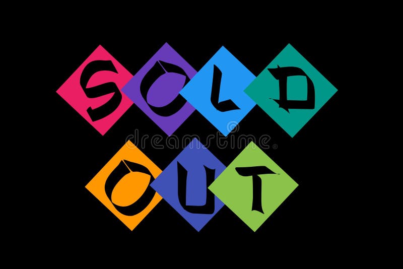 Sold Out Sign Template with Black Background and Colorful Squares ...