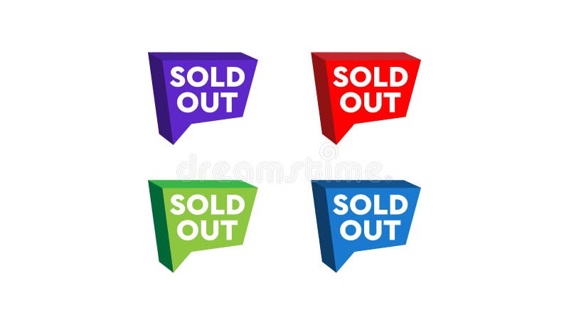 Sold Out Sign Vector Template Stock Vector - Illustration of flat ...
