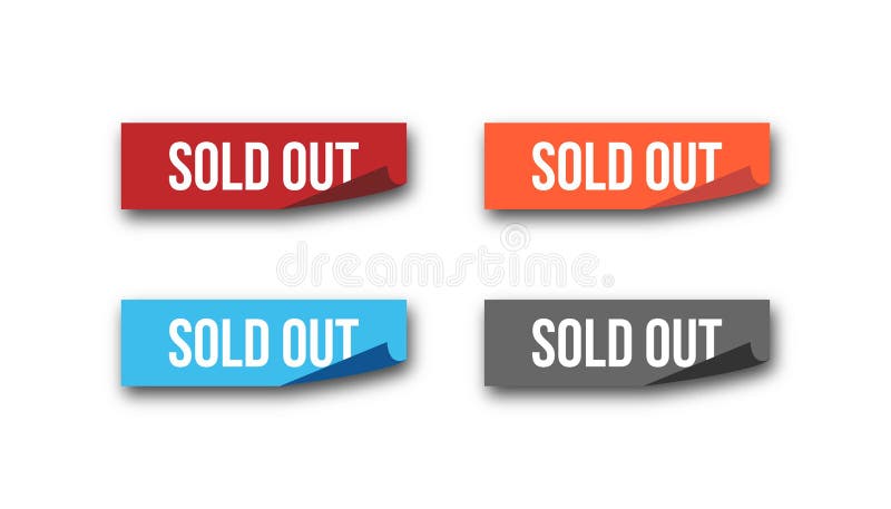 Sold Out Sign Vector Template Stock Illustration - Illustration of flat ...
