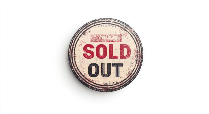 The Sold Out Stamp Has a Red Grunge Design with Stars on a White ...