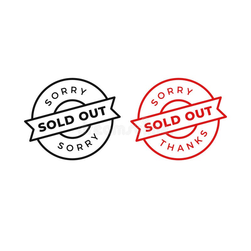 Sold Out Stamp Label Vector Design Stock Vector - Illustration of ...