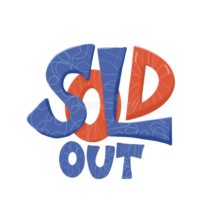 Sold Out Text Isolated. Vector Stylized Design. Stock Vector ...