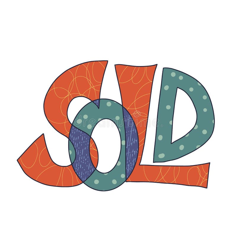 Sold Out Text Isolated. Vector Stylized Design. Stock Vector ...