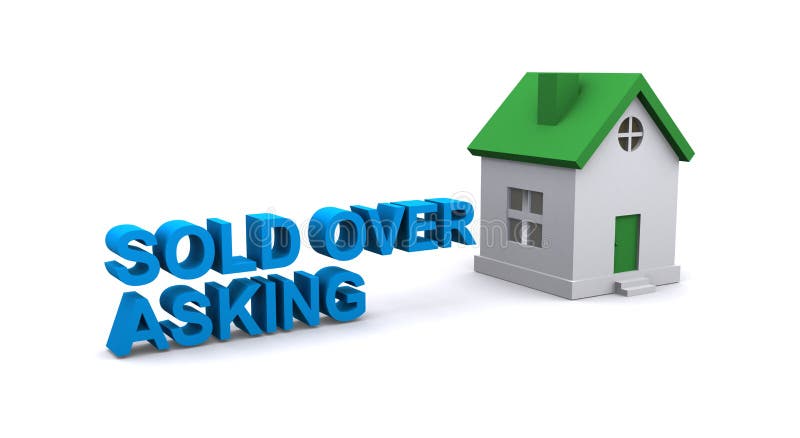 Sold over asking on white stock illustration. Illustration of ...