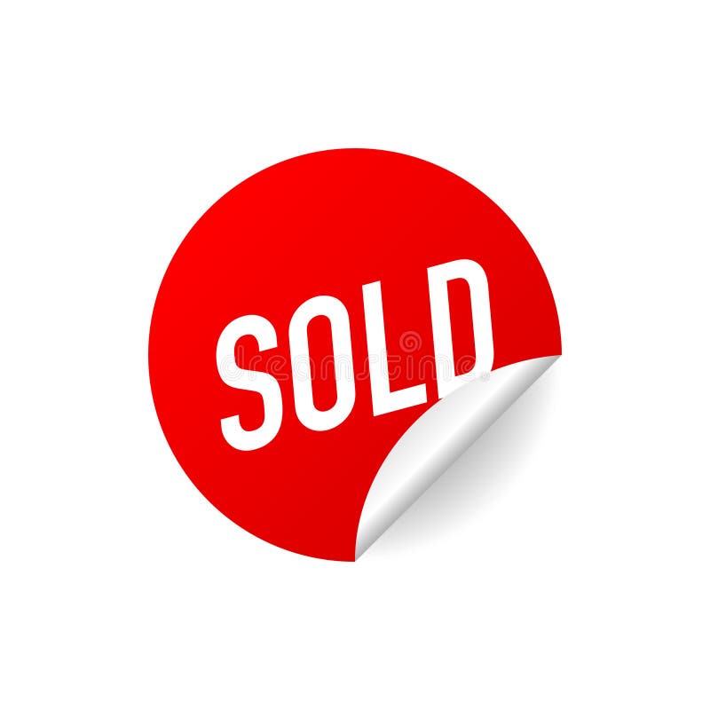 SOLD. Realistic Red Badge. Product Advertising. Web Design. Vector ...