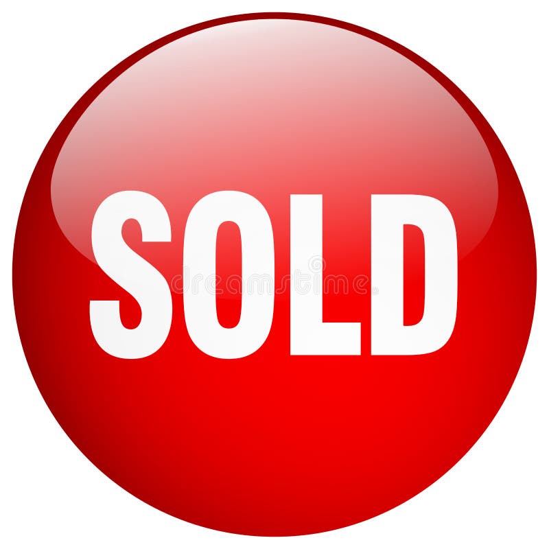 Sold Red Round Gel Isolated Button Stock Vector - Illustration of white ...