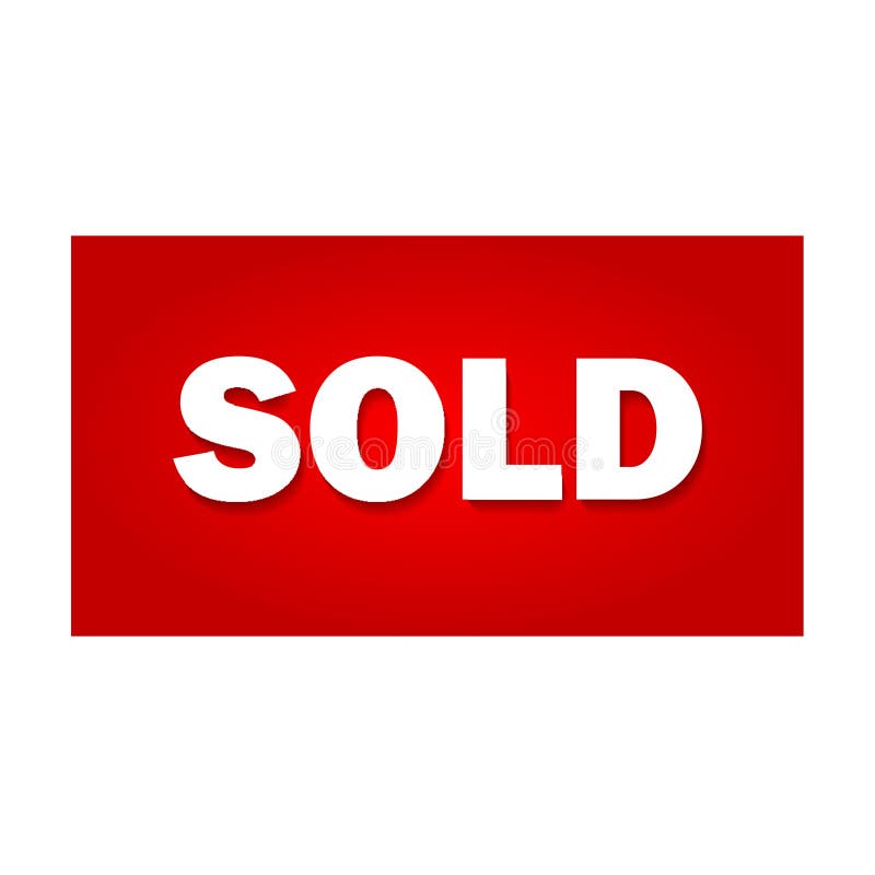 Sold Red Square Sticker. Sold Stamp Stock Vector - Illustration of ...