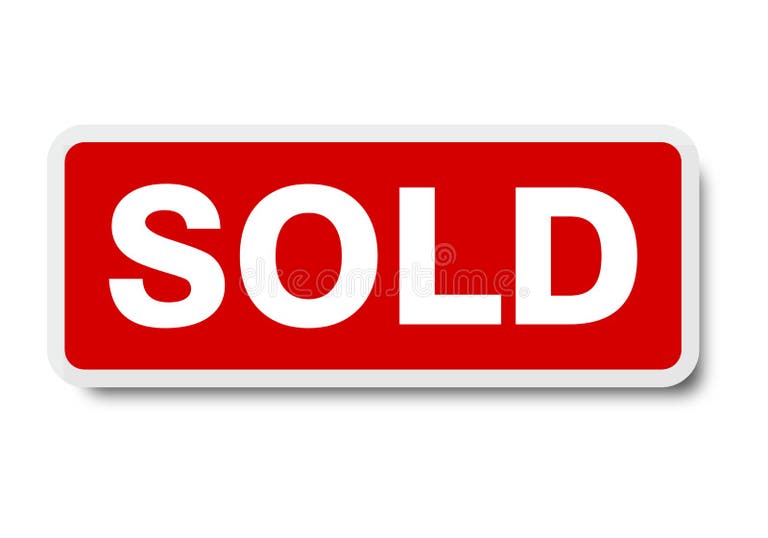 Sold red square sticker stock vector. Illustration of demand - 91918421