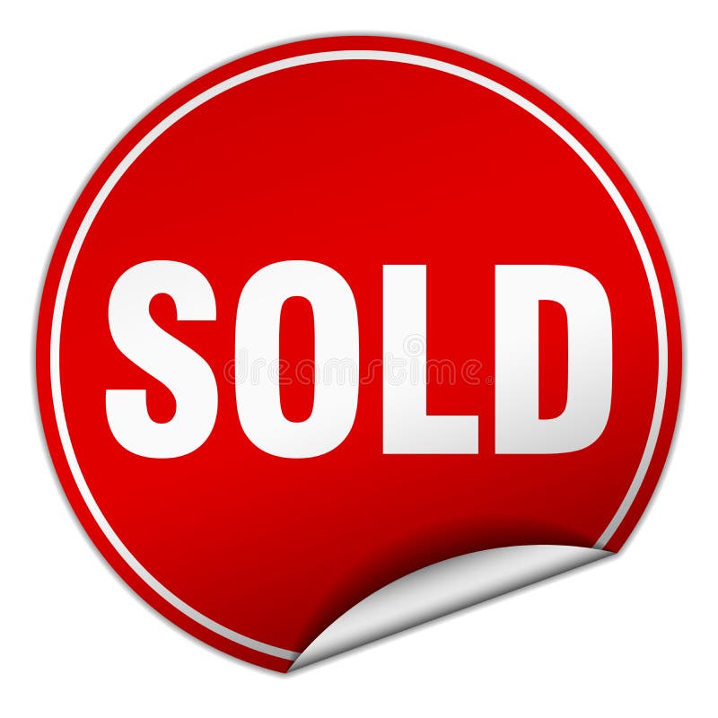 Sold round red sticker stock vector. Illustration of sticker - 88343034
